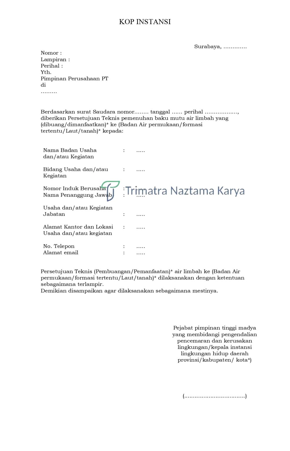 Apa itu Pertek dan SLO IPAL Air Limbah? – Trimatra Naztama Karya – IPAL